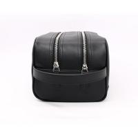 China Manufacturer Customized Genuine Leather Large Capacity Travel Cosmetic Bag Simple Light Luxury Toiletry Bag Multifunctional Double Layer Storage Bag for sale