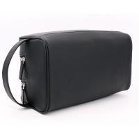 China Manufacturer Customized Genuine Leather Large Capacity Travel Cosmetic Bag Simple Light Luxury Toiletry Bag Multifunctional Double Layer Storage Bag for sale