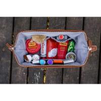 China Manufacturers Supply Top Layer Cowhide Vintage Tree Paste Leather High-End Toiletry Storage Bag Large Capacity Cosmetic Bag DOPP KIT for sale