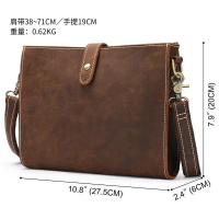 China Genuine Cowhide Crazy Horse Leather Men'S Clutch Large Capacity Wallet European And American Retro Crossbody Shoulder Bag Mobile Phone Men'S Bag for sale