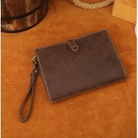 China Genuine Cowhide Crazy Horse Leather Men'S Clutch Large Capacity Wallet European And American Retro Crossbody Shoulder Bag Mobile Phone Men'S Bag for sale