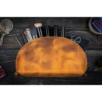 China Manufacturers Customize Factory Supply Tree Paste Leather High-End Cosmetic Bag First Layer Cowhide Large Capacity Cosmetic Storage Bag MAKEUP BAG for sale