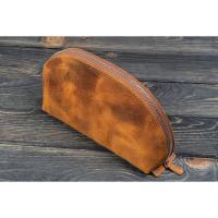 China Manufacturers Customize Factory Supply Tree Paste Leather High-End Cosmetic Bag First Layer Cowhide Large Capacity Cosmetic Storage Bag MAKEUP BAG for sale