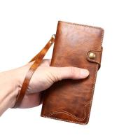 China Popular Samsung Apple Huawei S25Ultra Waxed Cowhide Mobile Phone Leather Case S24 Genuine Leather Case S22 Wallet Protection for sale
