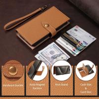 China Suitable For IPhone 17 Pro Max First Layer Cowhide Mobile Phone Case Apple 17 Wallet Lanyard Card Slot High-End Leather Case for sale