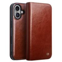 China Suitable For IPhone16epromax Mobile Phone Case Genuine Leather Apple Flip Cover Stand Full Cover Protective Cover Card for sale