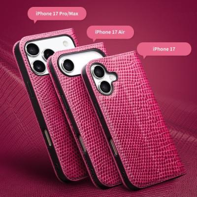 China Suitable For Apple IPhone 17 Pro Max Mobile Phone Case Genuine Leather Air Flip Cover Anti-Fall Protective Cover Card for sale