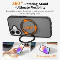 China Customized Apple 17 Mobile Phone Case With Stand 360 Rotation IPhone16pro Magnetic Anti-Fingerprint Skin-Feel Mobile Phone Case for sale