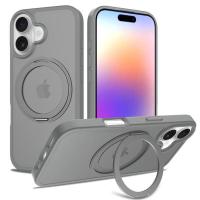 China Customized Apple 17 Mobile Phone Case With Stand 360 Rotation IPhone16pro Magnetic Anti-Fingerprint Skin-Feel Mobile Phone Case for sale