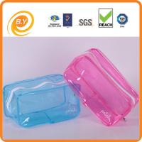 China 0.3mm PVC Plastic Pouch Transparent Zipper Makeup Cosmetic Bag Case for sale