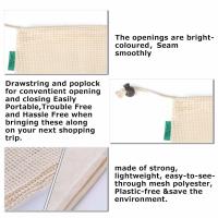 China BSCI GOTS Organic Cotton Drawstring Bags Mesh SMETA For Fruit Vegetable for sale