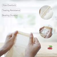 China BSCI RPET 25cm Organic Cotton Drawstring Bags Mesh Vegetable Bags for sale