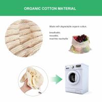 China BSCI RPET 25cm Organic Cotton Drawstring Bags Mesh Vegetable Bags for sale