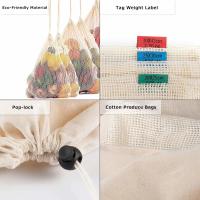 China ISO9003 Reusable Fruit And Veg Bags , SMETA Biodegradable Cotton Mesh Grocery Bags for sale