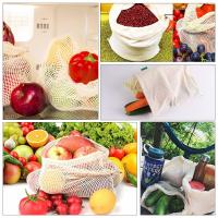 China SGS AQL Cotton Vegetable Storage Bags , ISO9006 Reusable Veggie Shopping Bags for sale