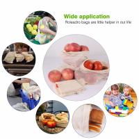 China ISO9006 Biodegradable Organic Cotton Drawstring Bags Reusable Mesh Produce Bags BRC for sale