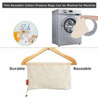 China ISO9002 BSCI Reusable Cotton Grocery Bags Mesh Net Drawstring Bag GOTS for sale