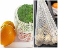 China ISO9002 BSCI Reusable Cotton Grocery Bags Mesh Net Drawstring Bag GOTS for sale