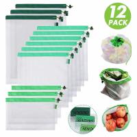 China ISO9000 BSCI Mesh Drawstring Pouch , AQL Reusable Produce Bags For Grocery Shopping for sale