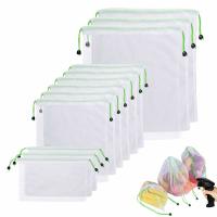 China PET RPET BSCI Nylon Mesh Drawstring Bags SMETA For Fruits And Vegetables for sale