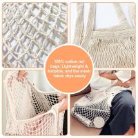 China AQL Cotton Net Shopping Bags , BRC Mesh Grocery Tote bag Reusable Fabric for sale