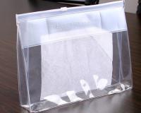 China Sedex 0.25mm EVA Zipper Pouch , PEVA Cosmetic Transparent Bag Blind Embossed for sale