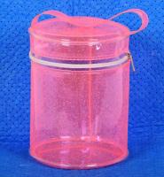 China 7P AZO free Clear Cylinder Bag , ISO9001 125mm Cylinder Cosmetic Bag PVC With Zipper for sale