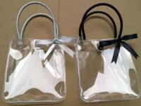 China SGS 0.25mm Transparent PVC Tote Bag , Resealable Clear Plastic Tote Bags With Handles for sale
