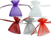 China ISO14001 10x15cm Promotional Drawstring Bags Recyclable Organza Packaging for sale