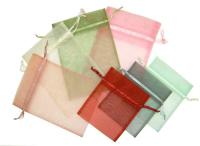 China ISO9001 Eco Sheer Drawstring Gift Bags , 0.5mm Cord Custom Organza Bags for sale