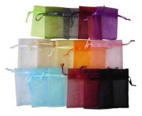 China ISO9001 Eco Sheer Drawstring Gift Bags , 0.5mm Cord Custom Organza Bags for sale