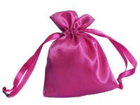 China Overlocked 5x7 Promotional Drawstring Bags Gift Silk Satin Pouch for sale