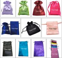 China TUV 12.5cm Satin Jewelry Pouch , Faux Custom Silk Drawstring Bags ISO9001 for sale