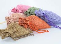 China TUV 13cm Drawstring Pouch Bags Linen Jute Jewelry Burlap Gift Sacks SGS for sale