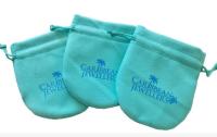 China Debossed Drawstring Velvet Pouch , Silkscreen SGS Velvet Storage Bag for sale