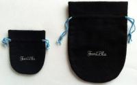 China Debossed Drawstring Velvet Pouch , Silkscreen SGS Velvet Storage Bag for sale