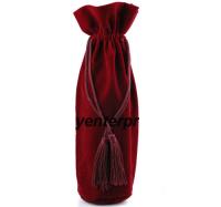China RoHS Flannel Packaging Drawstring Bags Velvet Wine Bottle Bag ISO9000 for sale