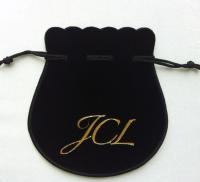 China Silkscreen Flannel Drawstring Bag , SA8000 RoHS Velvet String Bag Portable for sale