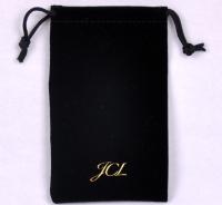 China Silkscreen Flannel Drawstring Bag , SA8000 RoHS Velvet String Bag Portable for sale