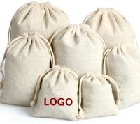 China RoHS TUV Custom Printed Cotton Drawstring Bags Linen Drawstring bag For Food Packaging for sale