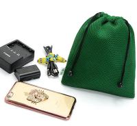 China SGS RoHS Nylon Mesh Drawstring Bags Polyester Reusable Small Pouch PMS Color for sale