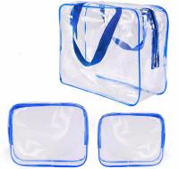 China SA8000 0.3mm Clear Cosmetic Pouch , EN71 Transparent Wash Bag AZO Free for sale