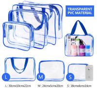 China EN71 ISO9001 Zippered Gift Bags Clear Plastic Cosmetic Travel Bag 0.3mm for sale