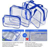 China EN71 ISO9001 Zippered Gift Bags Clear Plastic Cosmetic Travel Bag 0.3mm for sale