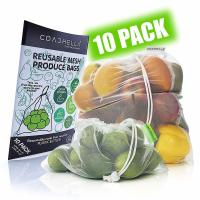 China SEDEX 4P SA8000 Nylon Mesh Drawstring Bags Reusable 25cm For Grocery Shopping for sale