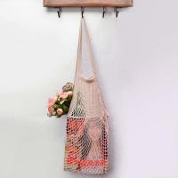 China ISO9000 SMETA Reusable Cotton Grocery Bags Foldable Mesh Net Shopping Bag 120g for sale