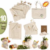 China ISO9000 SGS Organic Cotton Drawstring Bags Reusable Mesh Produce Bags 40cm for sale