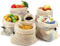 China RPET Organic Cotton Reusable Produce Mesh Bag GOTS Eco Friendly Net Shopping Produce Bags for sale
