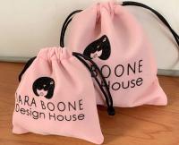 China BSCI 135mm Velvet Drawstring Pouch Custom Mini Fabric Silkscreen Printed bag for sale