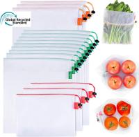 China PET RPET BSCI Drawstring Mesh Bag Customized Size Supermarket Shopping for sale
